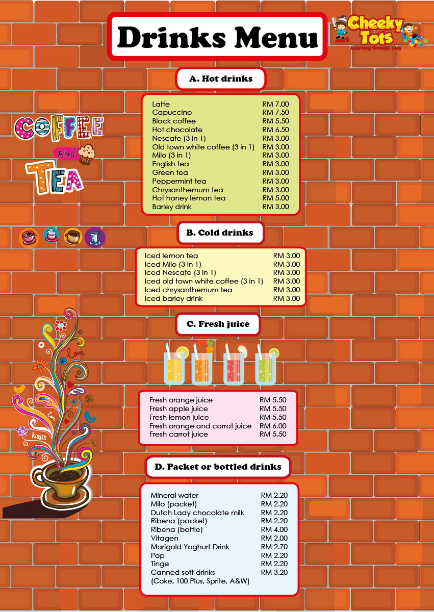 Food & Drinks | Cheeky Tots Indoor Kids Playground